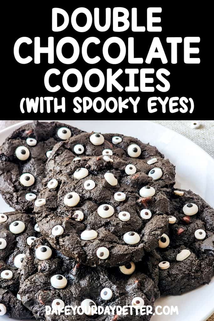 Halloween Double Chocolate Chip Cookies with a Spooky Monster-Eyed ...