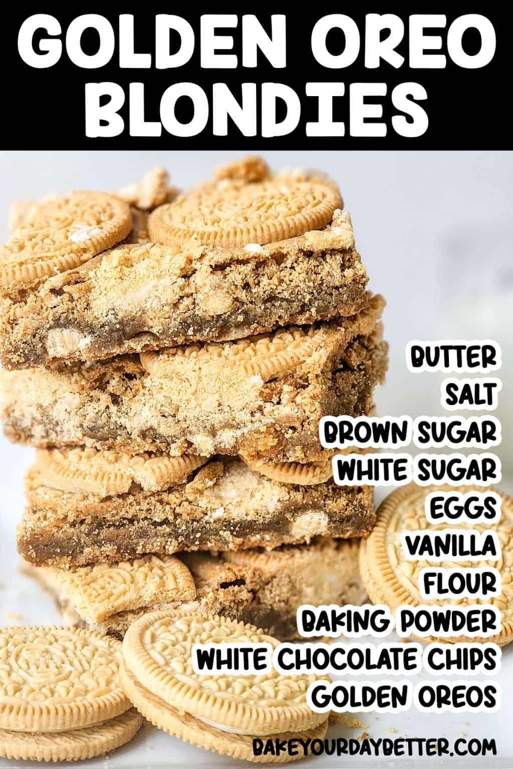 Bake Your Way to Happiness with Golden Oreo Blondies - bake your day better