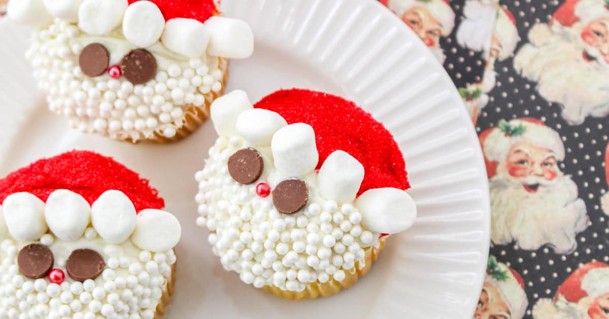 Spread Holiday Cheer With These Cute Christmas Santa Cupcakes! - bake ...