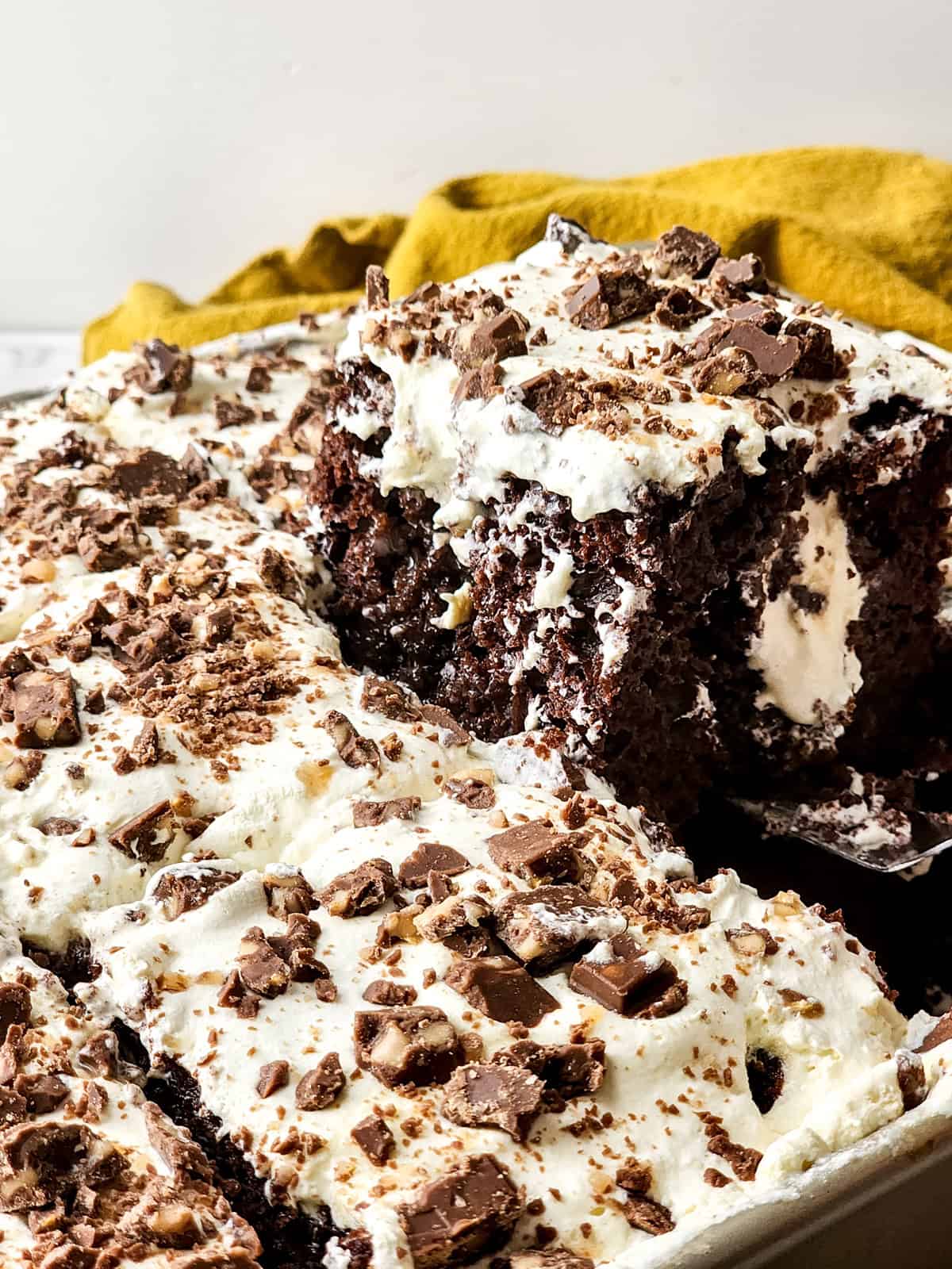 Get Your Chocolate Fix With This Chocolate Toffee Poke Cake - bake your ...